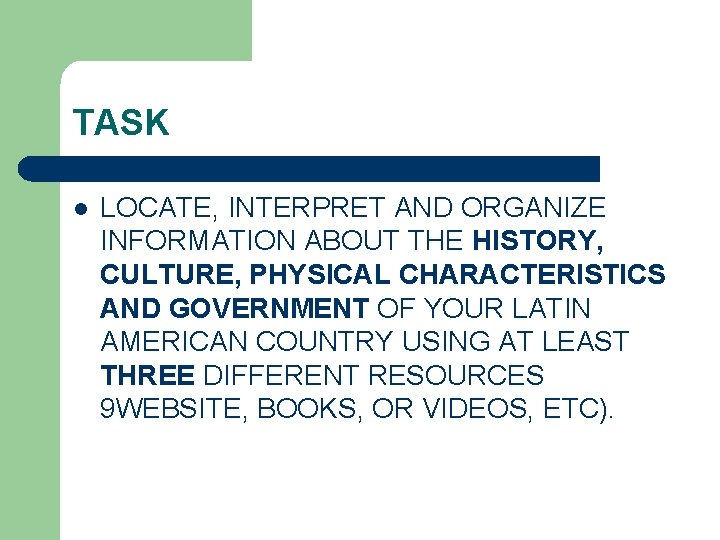 LATIN AMERICA WEBQUEST l CREATED FOR CLASS 5