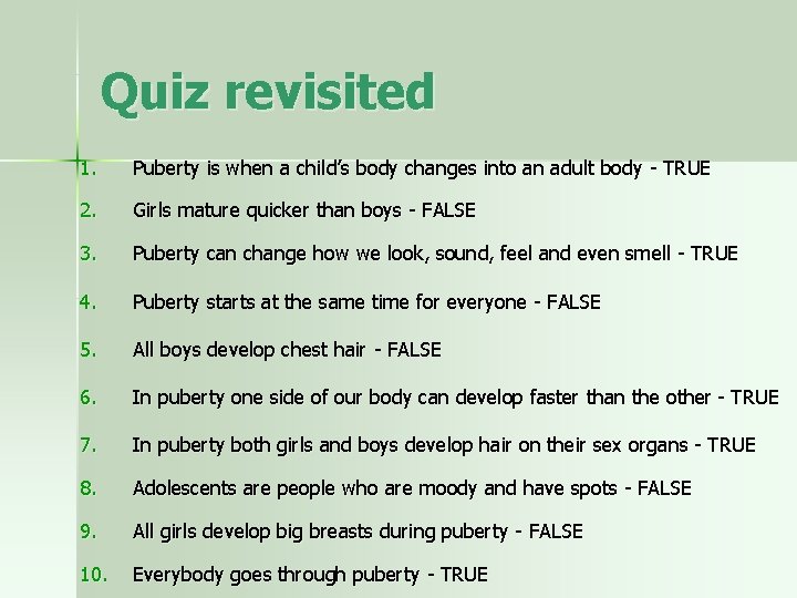 PSHE Personal Wellbeing Puberty Body changes differences Part