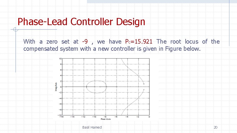 Control Systems Lect 5 LeadLag Control Basil Hamed