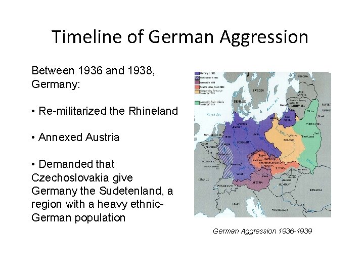 Map of German Aggression German Rearmament By 1938