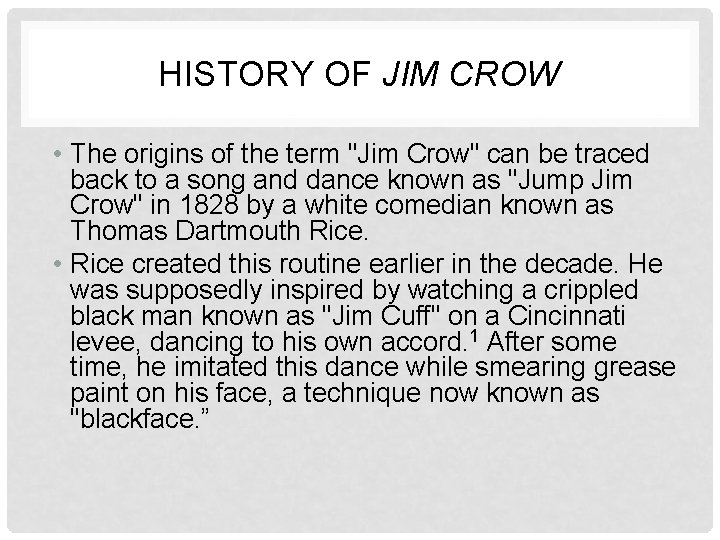 SIGNS OF JIM CROW To Kill a Mockingbird