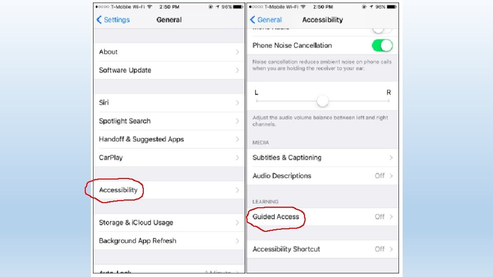 How to enable Guided Access Tap the Options