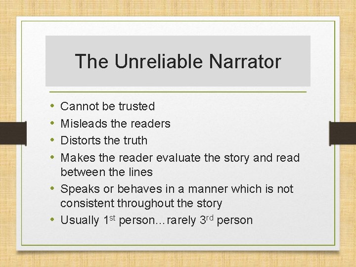 Evaluating Narrator ReliabilityCredibilit y Evaluating Narrator ...