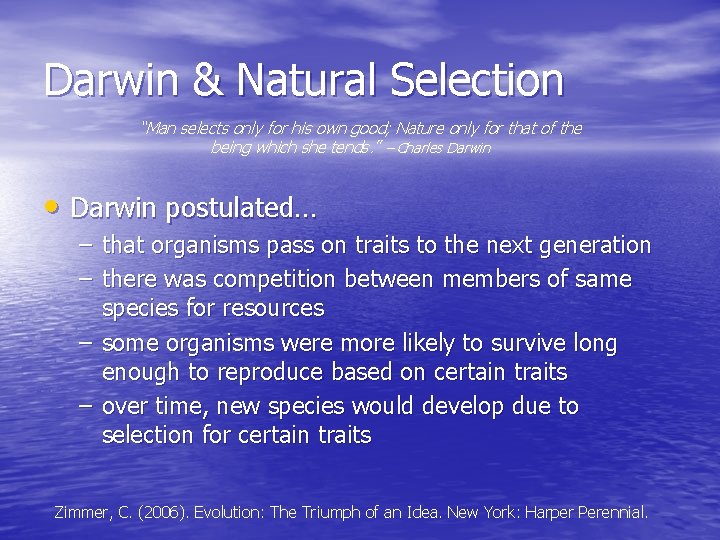 Natural Selection and Genetics in Evolution Biology 1