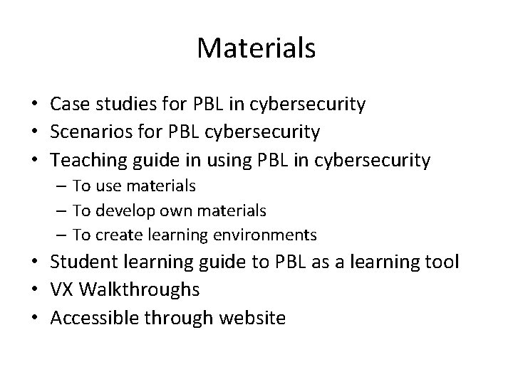 Problem Based Learning PBL in Cybersecurity Project GEN