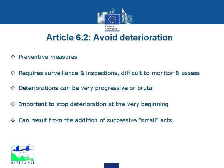 Implementation of Article 6 of the Habitats Directive