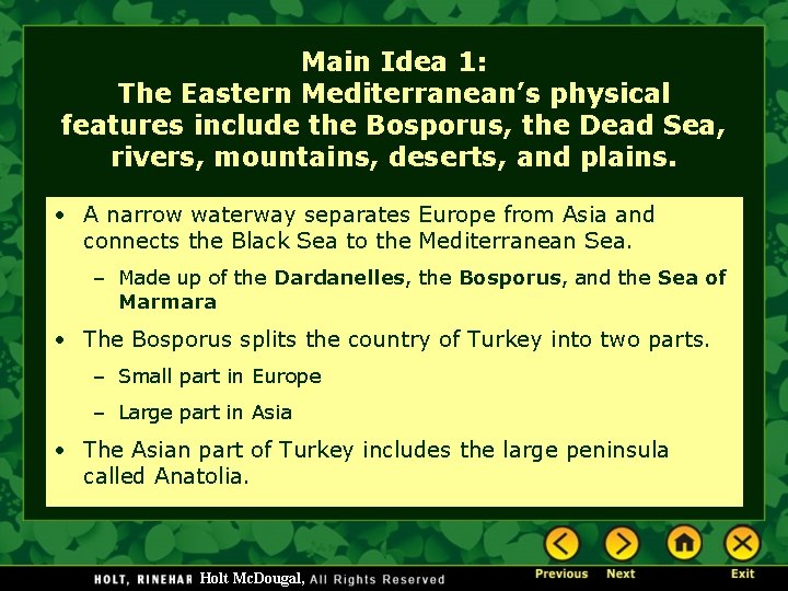 Physical Geography The Big Idea The Eastern Mediterranean