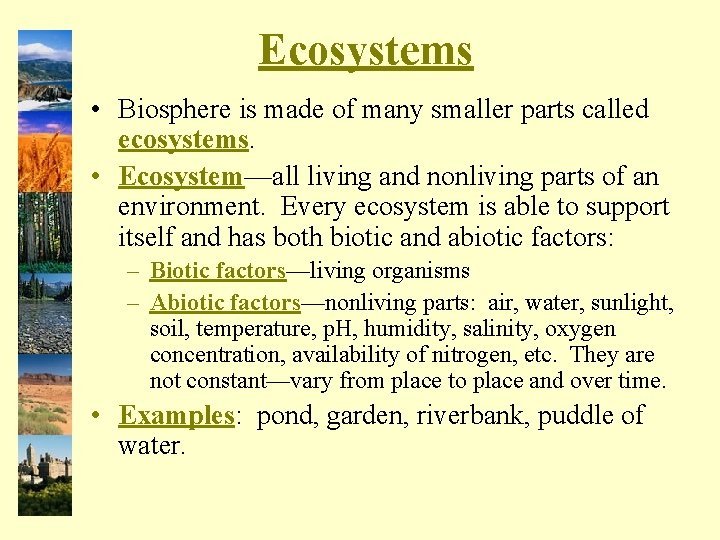 Chapter 18 Introduction to Ecology Section 1 Vocabulary