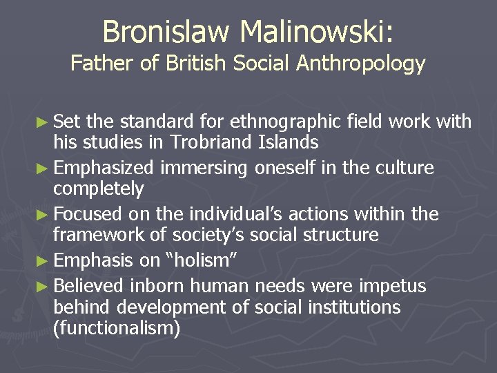 History of Anthropology Brief Introduction to Significant Theorists