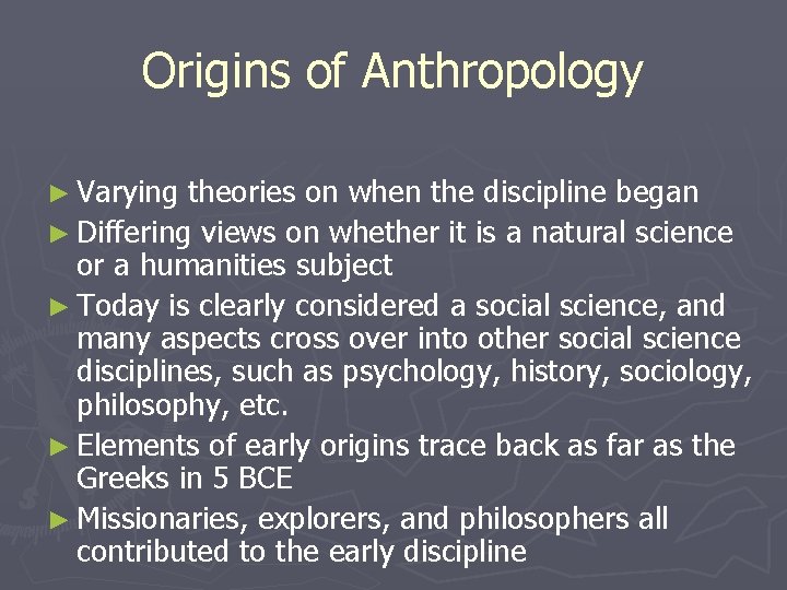 History of Anthropology Brief Introduction to Significant Theorists