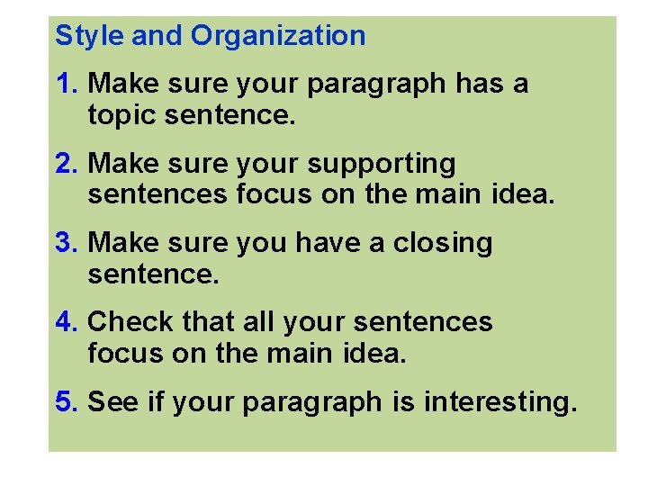 PARAGRAPH WRITING A basic unit of organization in