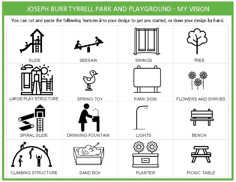MY PARK AND PLAYGROUND REDESIGN ACTIVITY BOOK JOSEPH