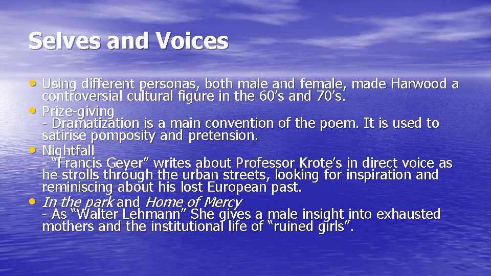 Gwen Harwood Presentation By Jordan Mikayla and Aaron