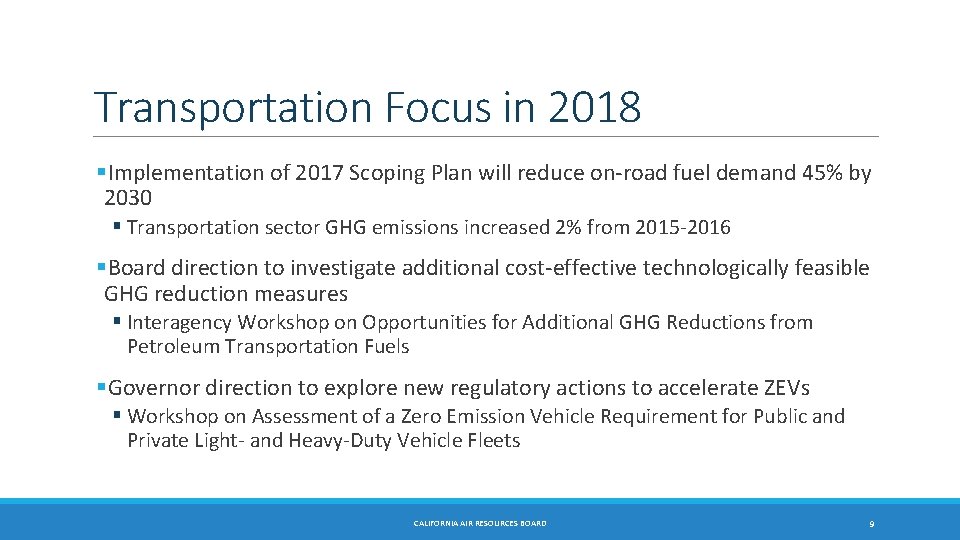 Implementation Update 2017 Scoping Plan FEBRUARY 21 2019