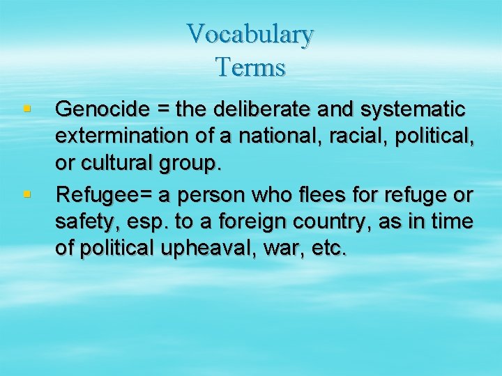 HUTU TUTSI Rwanda Whats going on Vocabulary Terms