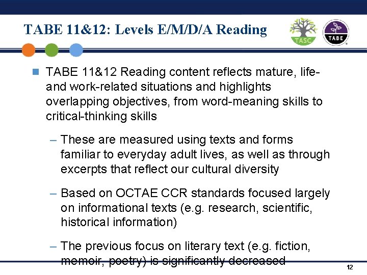 A New TABE for a New Era NRS