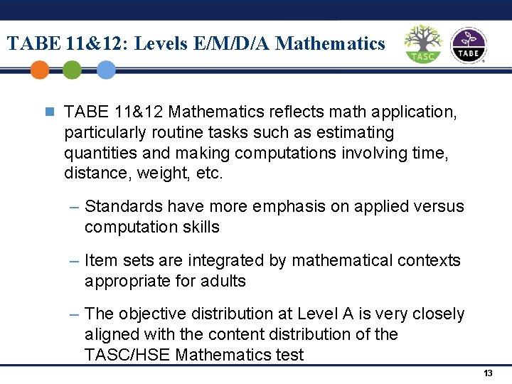 A New TABE for a New Era NRS