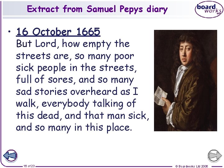 The Great Plague 1665 1 of 23 Boardworks