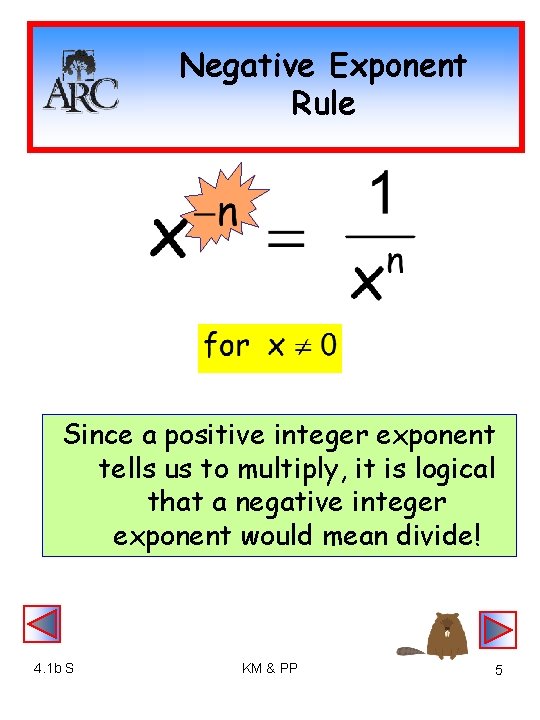Operation Rules for Exponents 4 1 b S