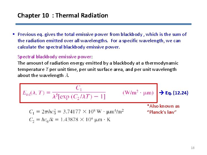 Chapter 12 Radiation Processes and Properties Basic Principles