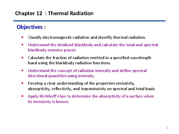 Chapter 12 Radiation Processes and Properties Basic Principles