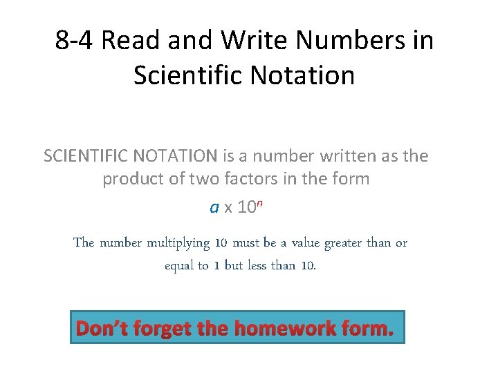 8 4 Read and Write Numbers in Scientific