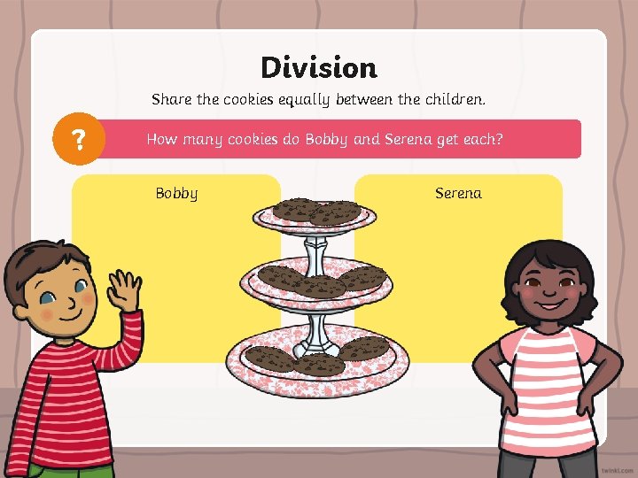 Division Share the cookies equally between the children