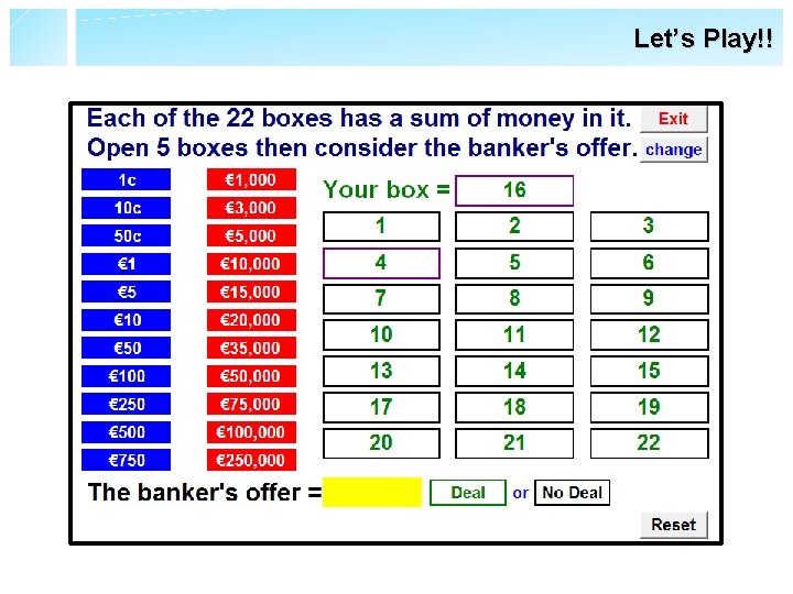 Expected Value and Fair Games Syllabus Prior Knowledge
