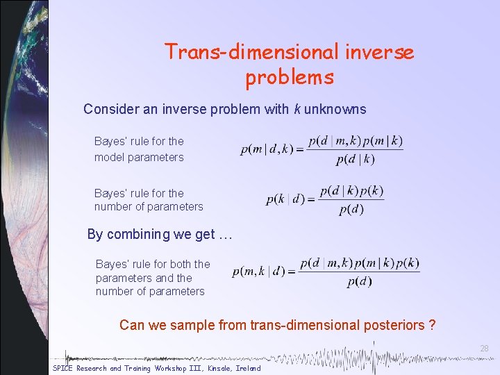 Transdimensional inverse problems model comparison and the evidence