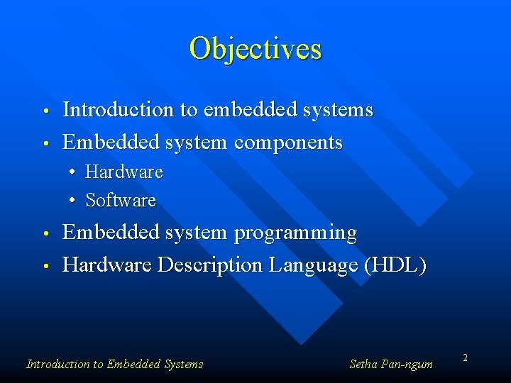Introduction To Embedded Systems Objectives Introduction To Embedded 3312