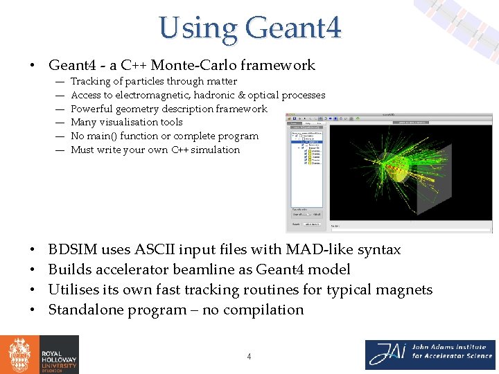 Beam Delivery Simulation Development BDS MDI Applications L