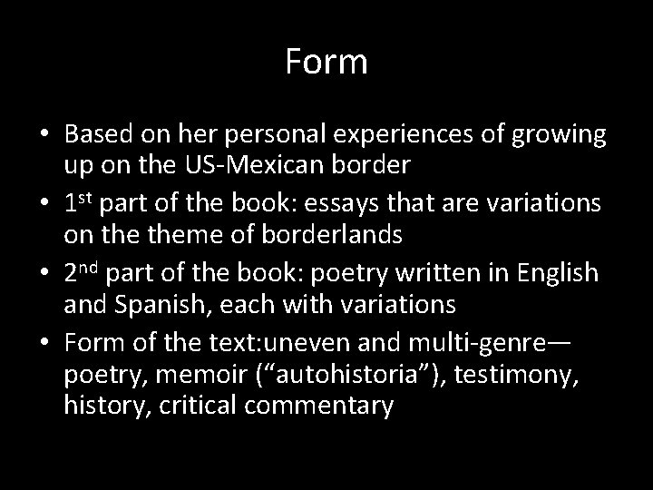 Gloria Anzaldua BorderlandsLa Frontera The New Mestiza Anzaldua