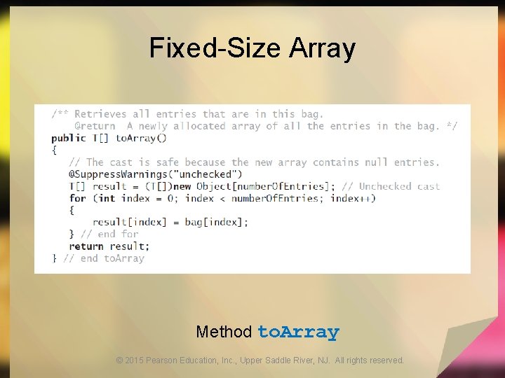 Bag Implementations that Use Arrays Chapter 2 Data