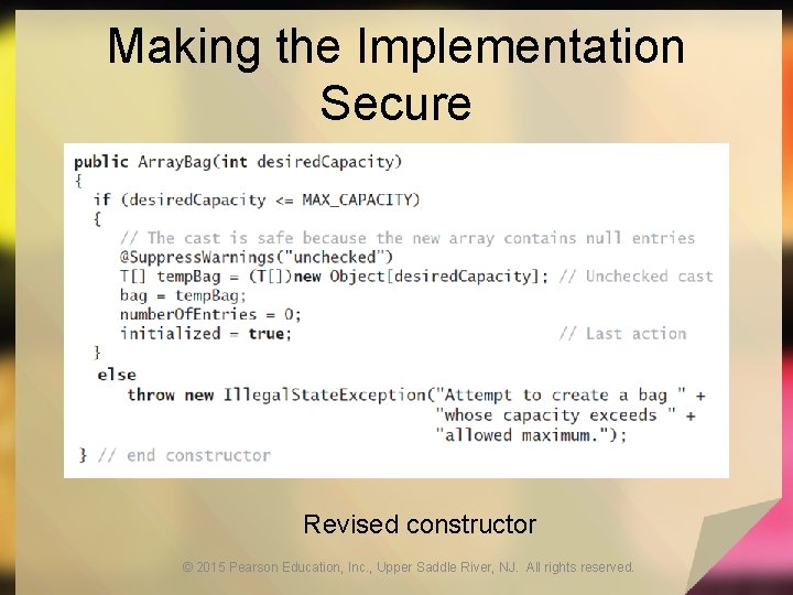 Bag Implementations that Use Arrays Chapter 2 Data