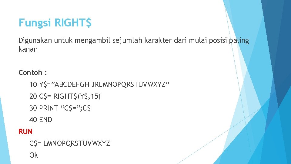 MANIPULASI DATA PADA QBASIC Algoritma dan Pemrograman IB