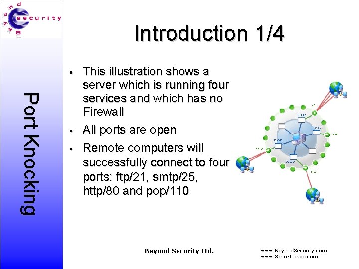 Beyond Security Port Knocking Presentation on Noam Rathaus Beyond Security Port Knocking Presentation on Noam Rathaus