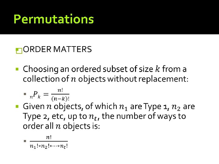 Section 03 Combinatorial Principles Permutations and Combinations Permutations
