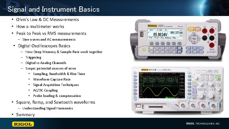 Oscilloscope and DMM Basics Introduction to Instrumentation RIGOL