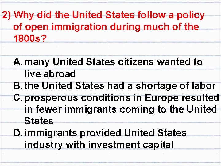 US History EOC Review Industrial Revolution 1 Between