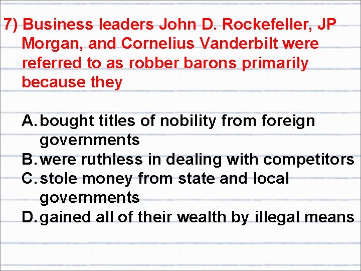 US History EOC Review Industrial Revolution 1 Between