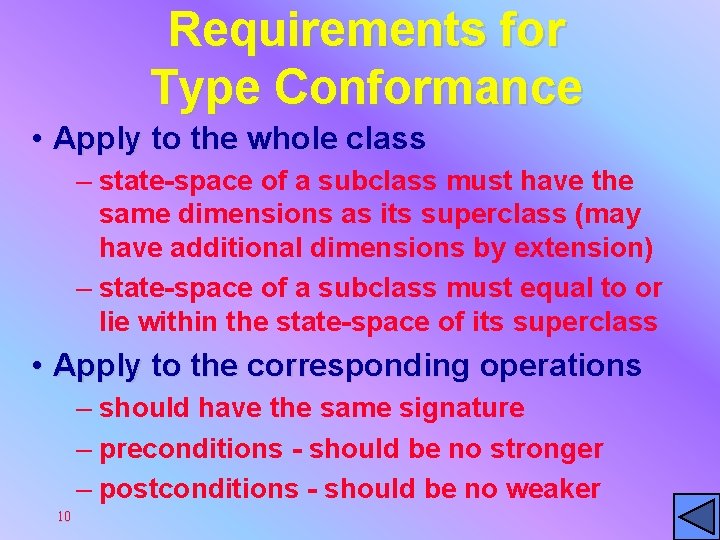 Type Conformance And Closed Behavior Constructing Class Hierarchies