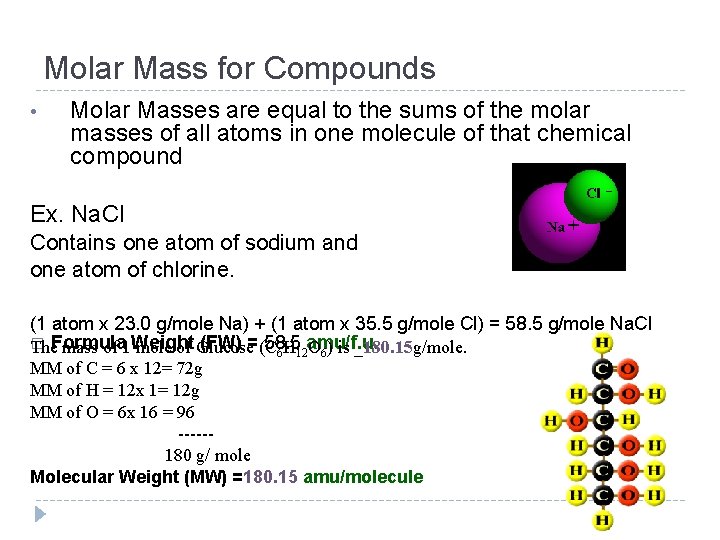 Lecture 5 THE MOLE Avogadros number The mole