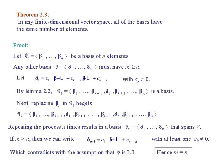 2 III Basis and Dimension 1 2 3