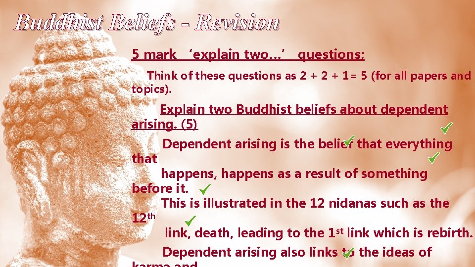 Focus Buddhist Beliefs Revision How do we answer