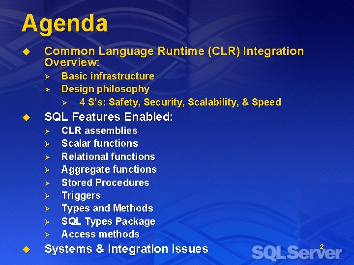 MultiLanguage Extensibility in MS SQL Server James Hamilton