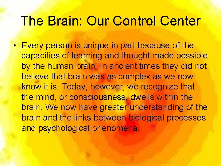 The Nervous System and the Brain The Nervous