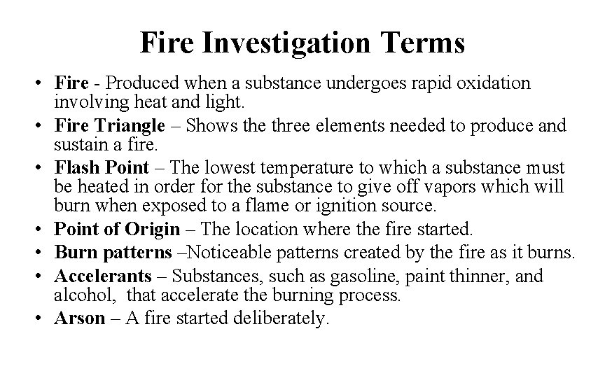 Fire Debris Analysis Forensic Crime Science Eisenhower High