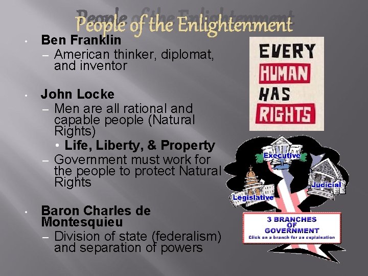 THE ENLIGHTENMENT AND THE GREAT AWAKENING Movement beginning