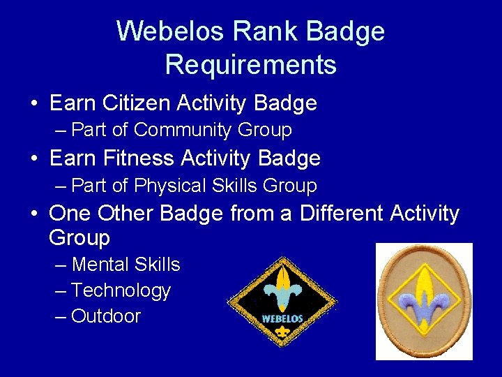 University of Scouting PowWow Webelos Activity Badges Trish