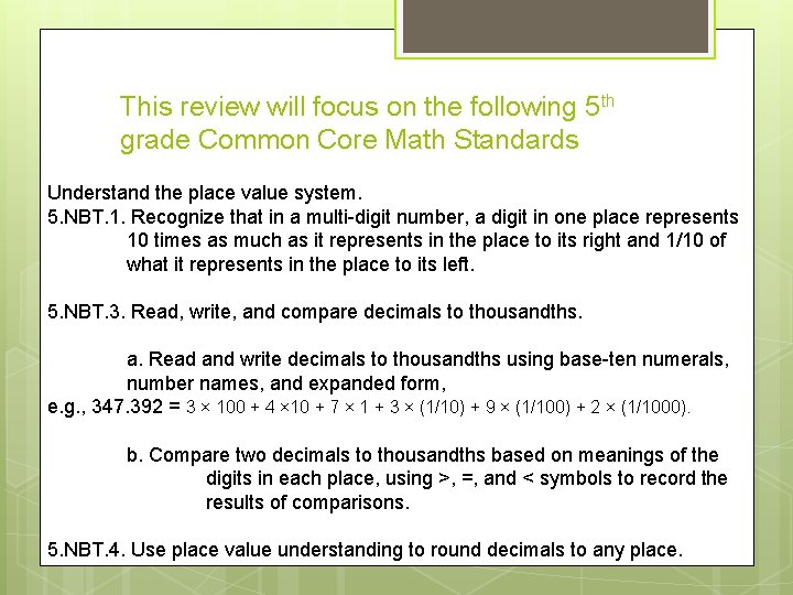 Jeopardy Module 1 Place Value Review Number Forms